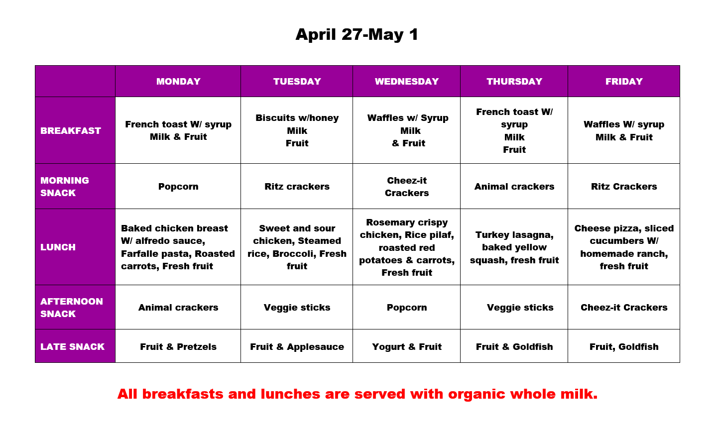 RedRose-Montessori-School-Food-Menu-April
